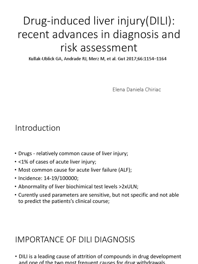 Drug-Induced Liver Injury (DILI) : Recent Advances in Diagnosis and ...