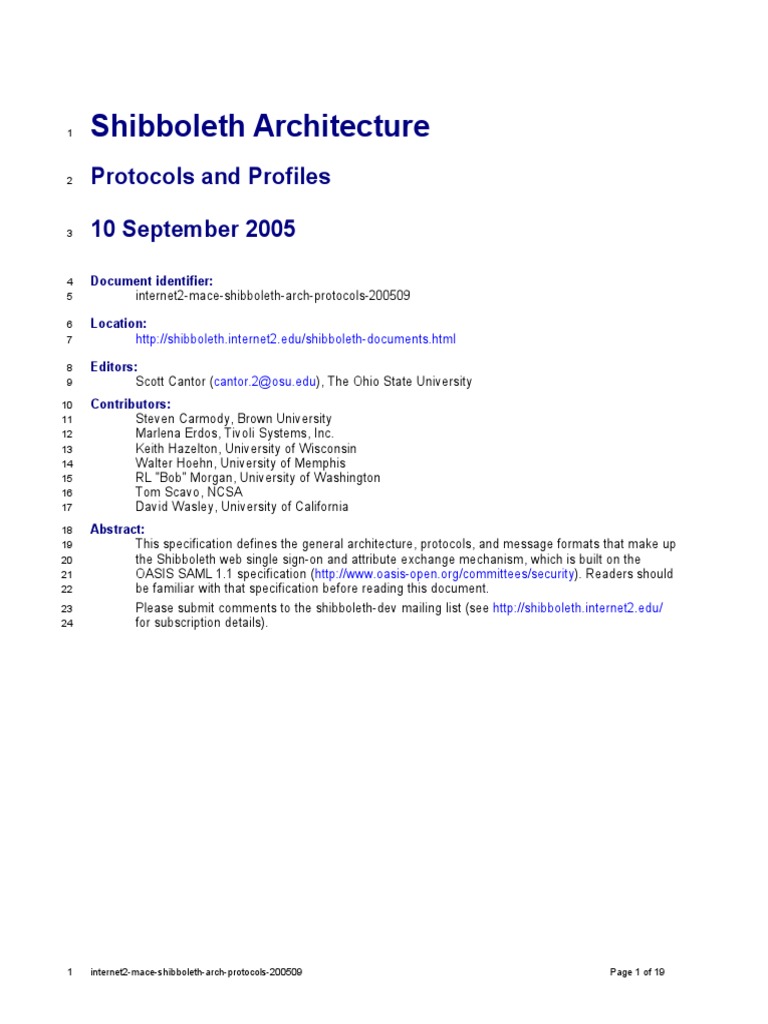 Shibboleth Protocols Guide | PDF | Hypertext Transfer Protocol | Access ...