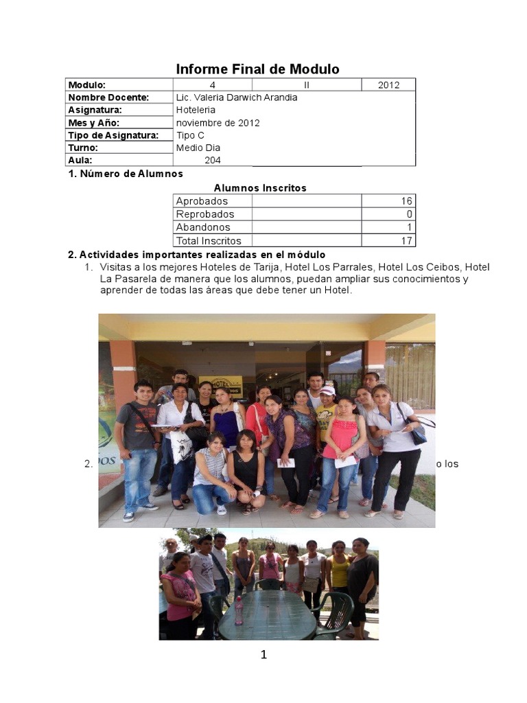 Informe Final de Modulo | PDF