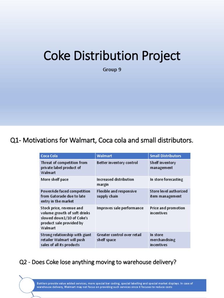 Coke Distribution Project: Group 9 | Download Free PDF | Coca Cola ...