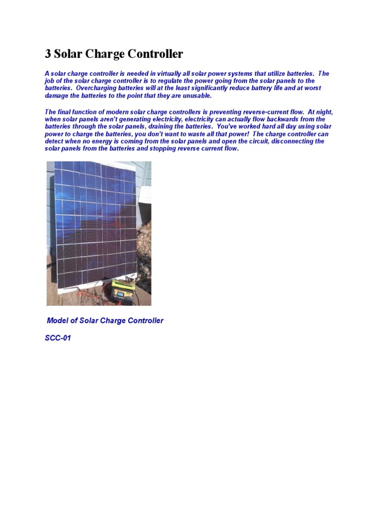 3 Solar Charge Controller | PDF | Solar Panel | Battery Charger
