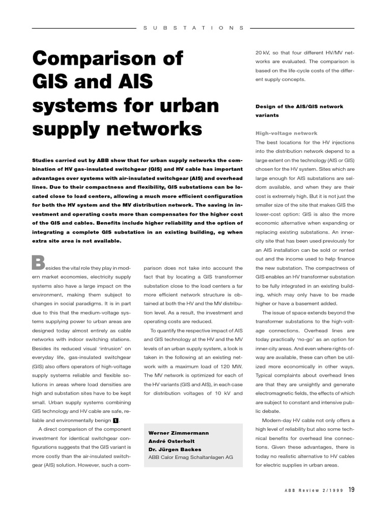 Comparison of GIS and AIS Systems for Urban Supply Networks: A Case ...