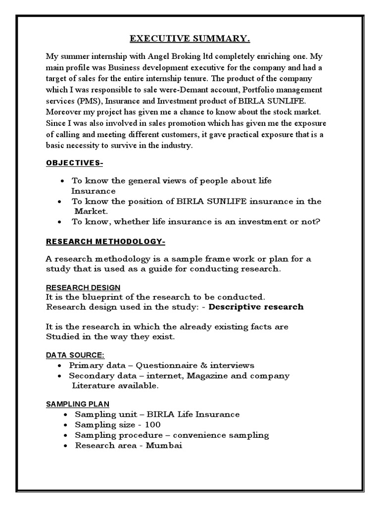 Executive Summary Jeevak | PDF | Insurance | Methodology