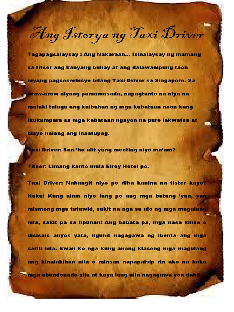 Istorya NG Taxi Driver | PDF