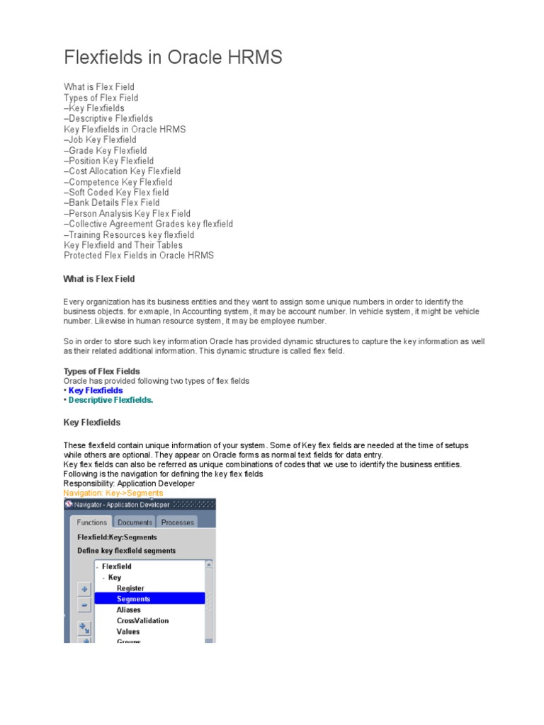 Flexfields in Oracle HRMS | PDF | Oracle Database | Competence (Human ...