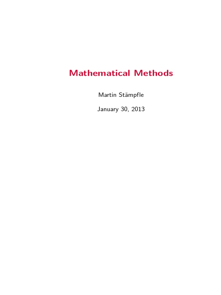 Mathematical Methods PDF | Download Free PDF | Numerical Analysis ...