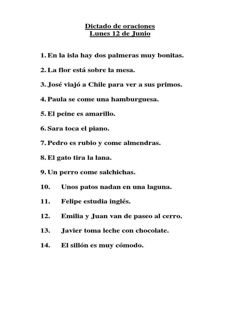 Dictado de oraciones con "isla" | PDF | Deportes | Ajedrez