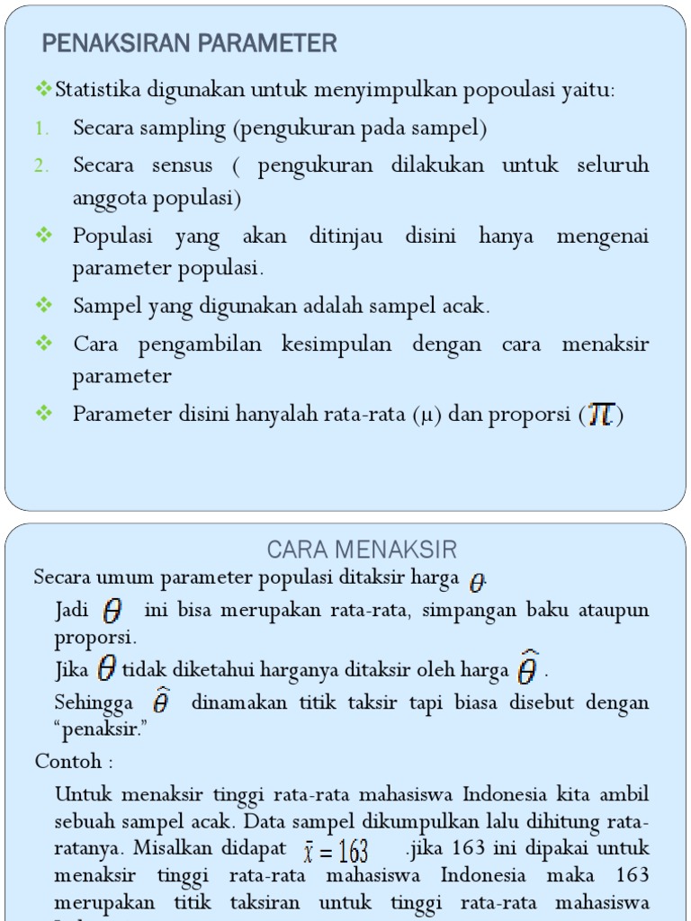 Penaksiran Parameter | PDF