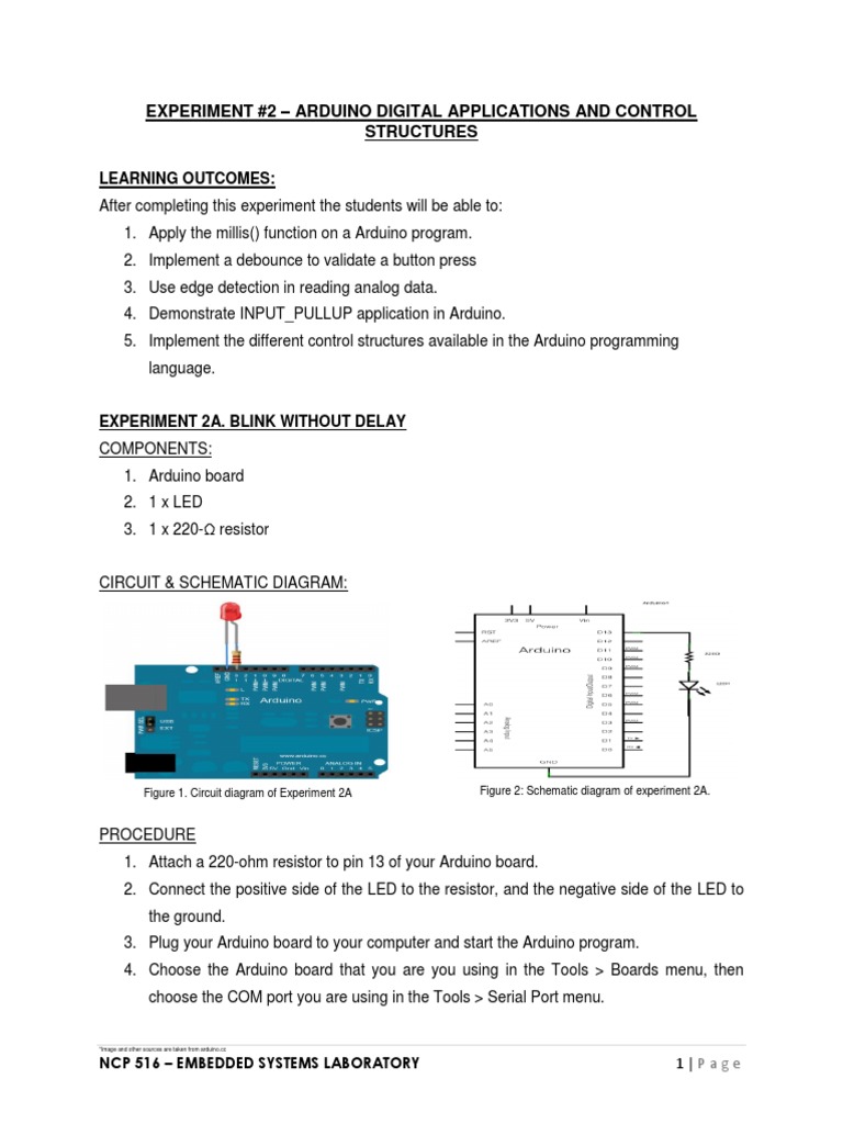 Embedded System Experiment #2 | PDF | Arduino | Electronic Circuits
