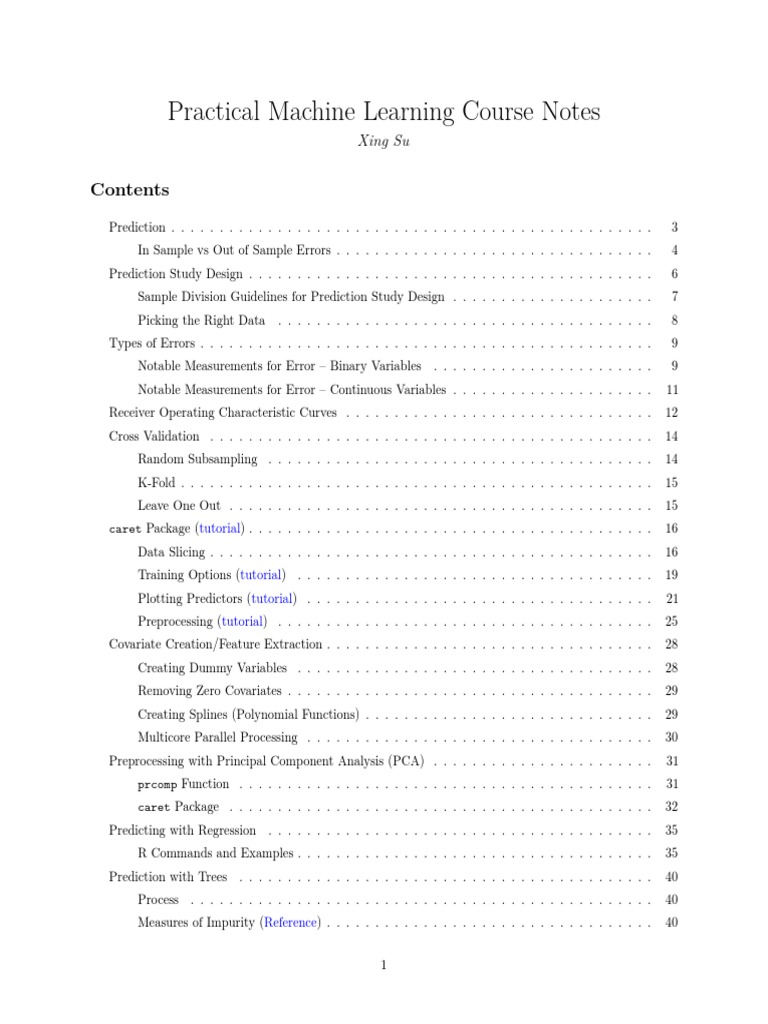 Practical Machine Learning Course Notes | Download Free PDF | Receiver ...