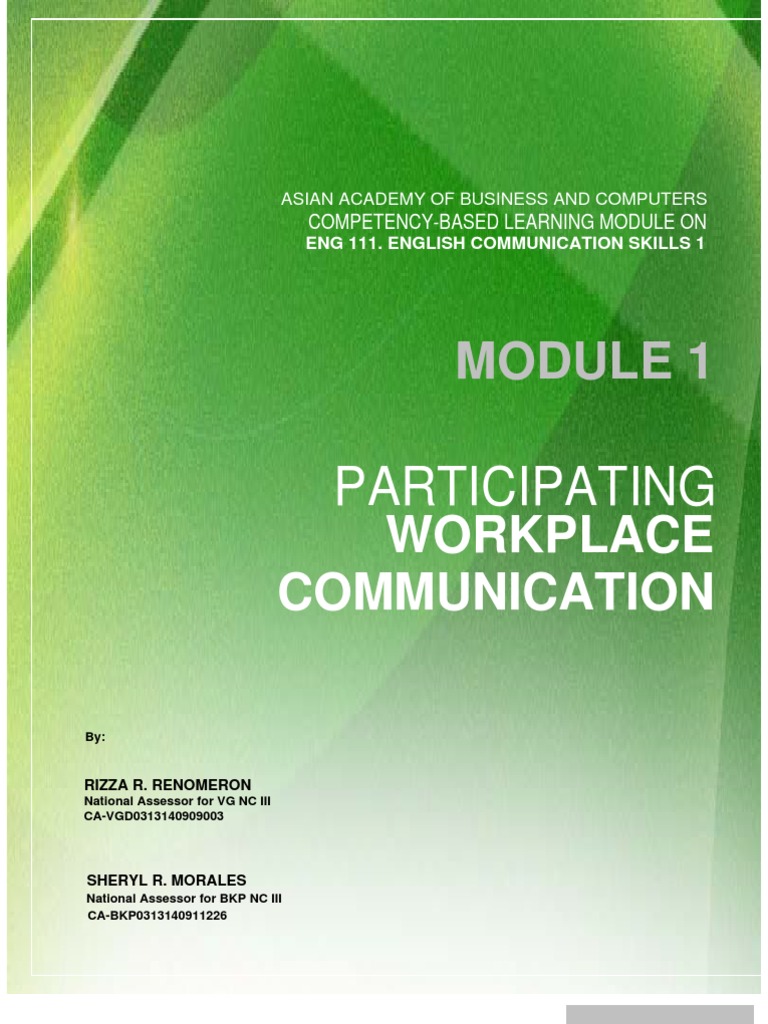 Module 1 Participate in Workplace Communication | PDF | Part Of Speech ...
