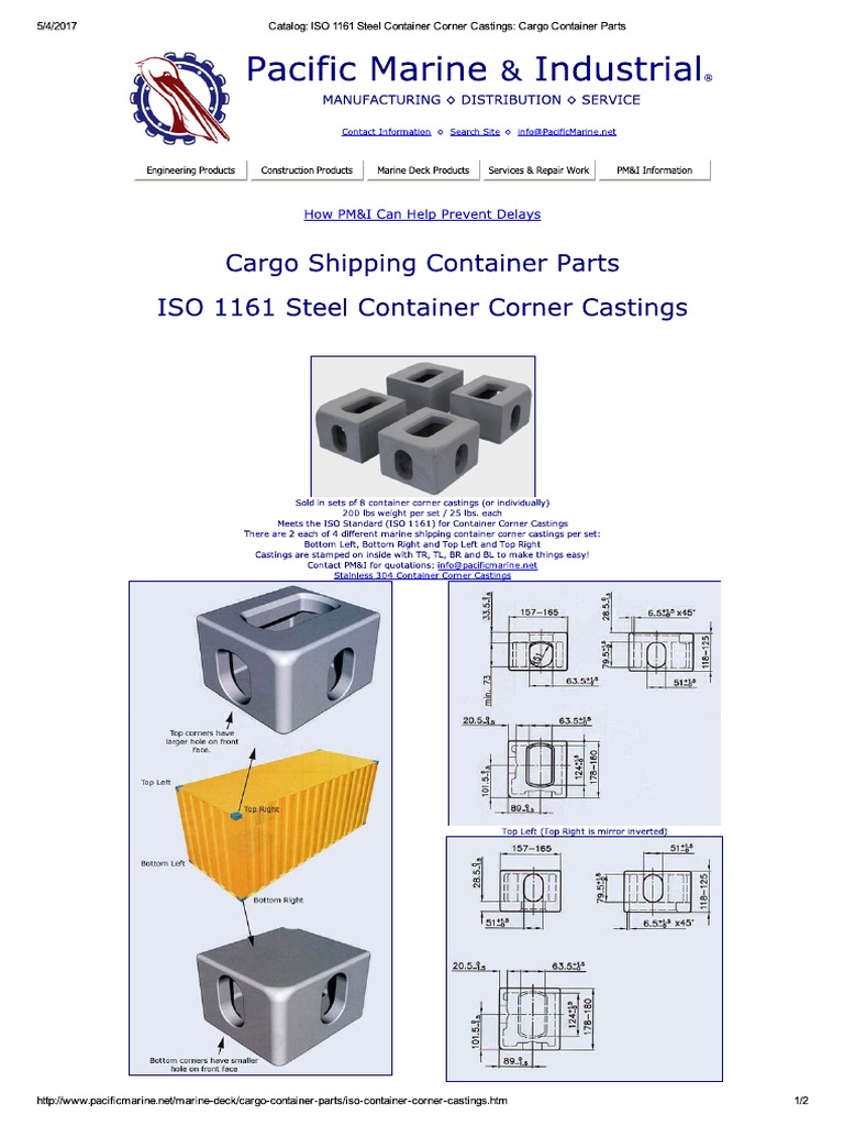 Catalog - ISO 1161 Steel Container Corner Castings - Cargo Container ...