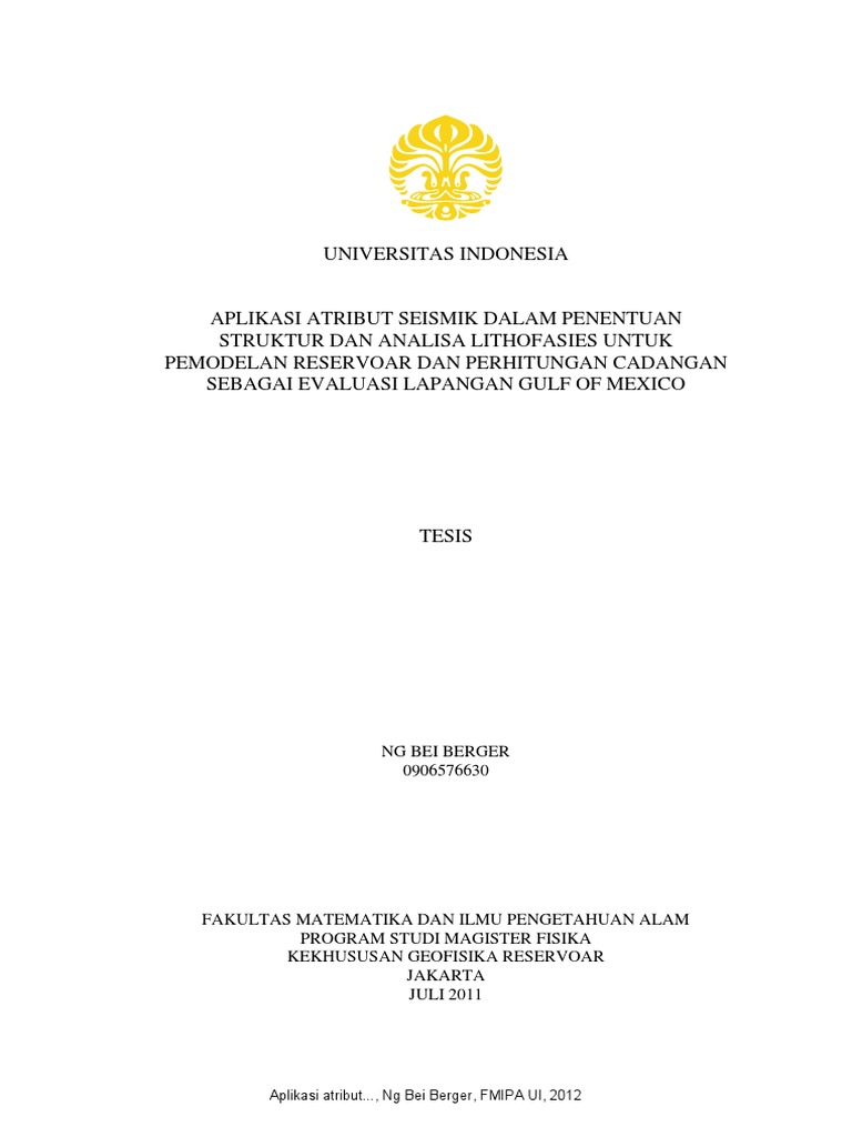 Atribut Seismik untuk Pemodelan Reservoar | PDF | Teknologi & Rekayasa