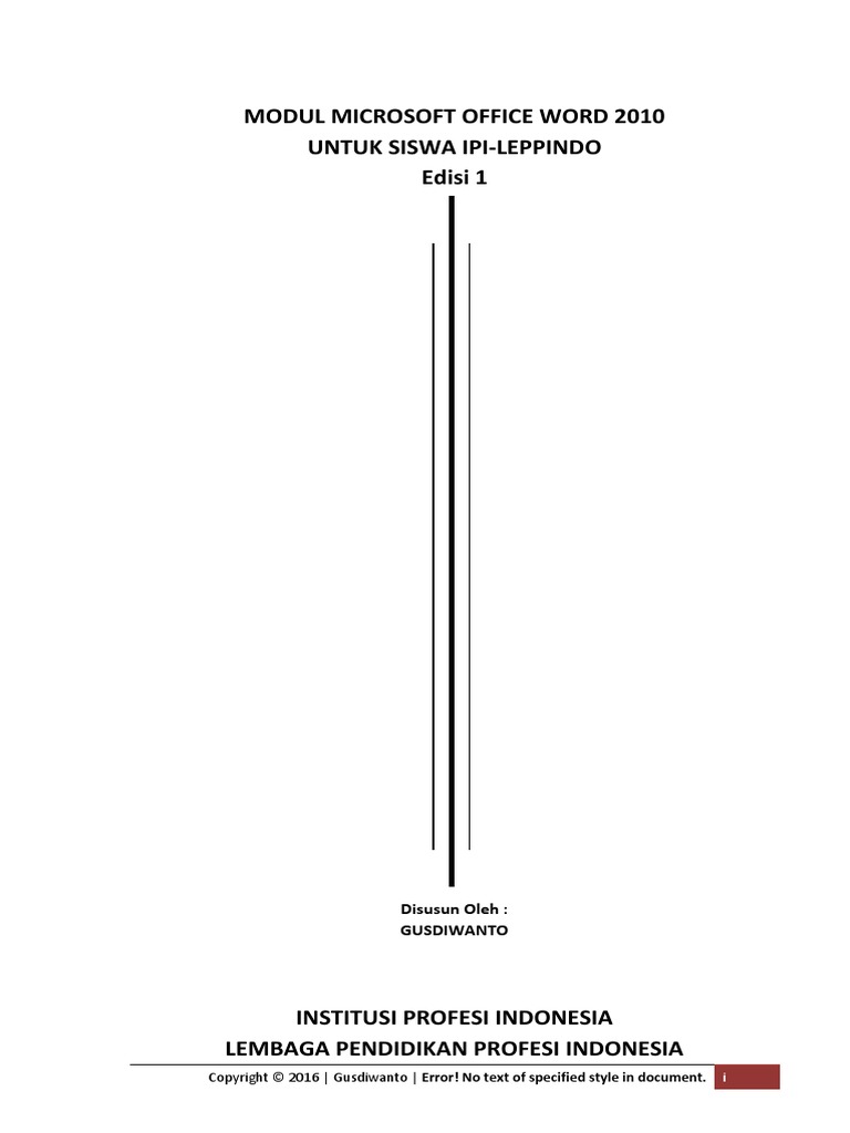 Modul Microsoft Office Word 2010 - Gusdiwanto | PDF