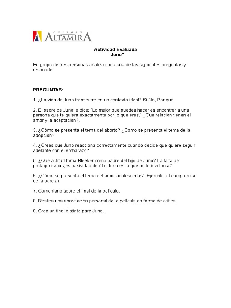 Análisis crítico de "Juno" | PDF