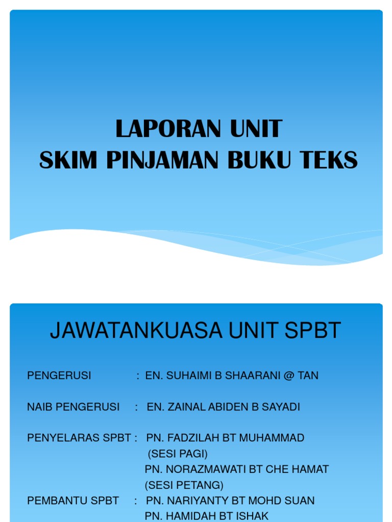 Laporan Unit SPBT | PDF