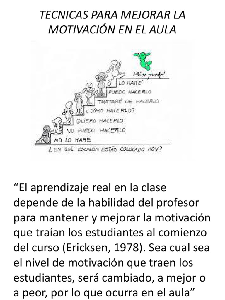 TECNICAS PARA MEJORAR LA MOTIVACIÓN EN EL AULA.pptx | Aprendizaje ...