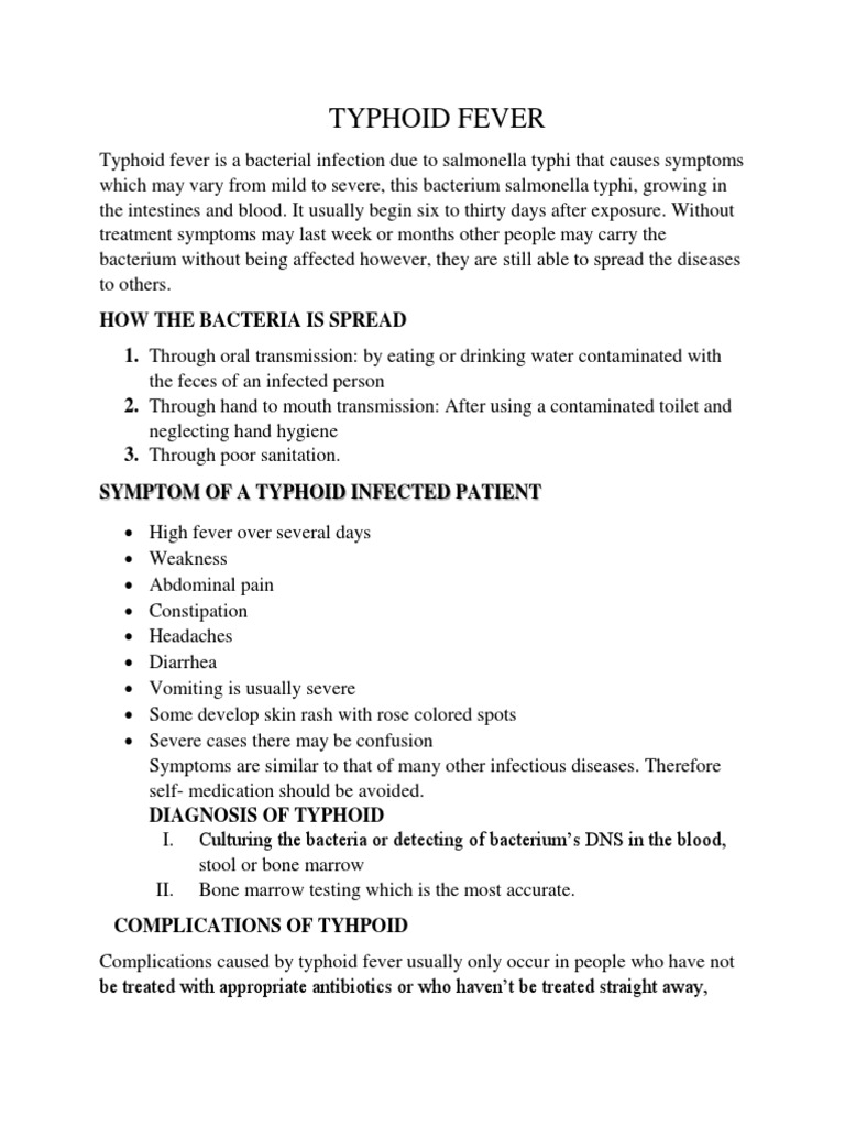 Typhoid Fever | Epidemiology | Public Health