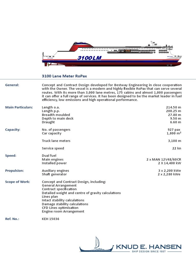 3100 Lane Meter Ropax: Knud E. Hansen | Download Free PDF | Vehicle ...