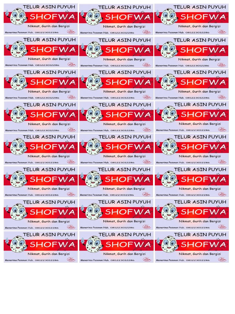 Label Telur Puyuh | PDF