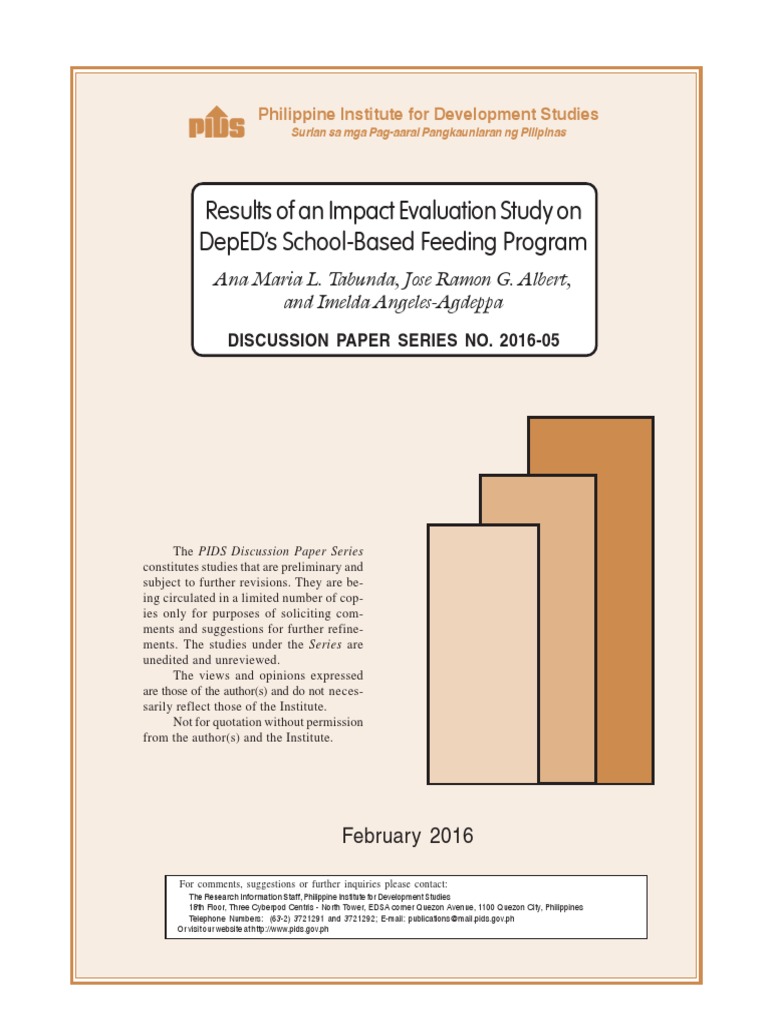 Impact Evaluation of DepED Feeding Program | PDF | Survey Methodology ...