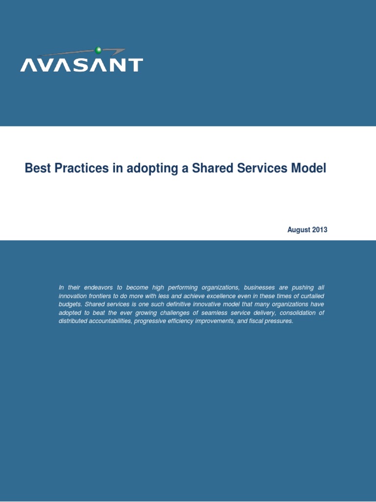 Best Practices in Adopting A Shared Services Model | PDF | Business ...