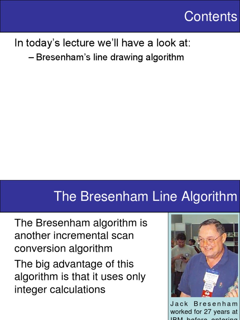 Lecture 4 Scan Conversion Bresenhams Algorithm | PDF | Algorithms And Data Structures | Computer ...