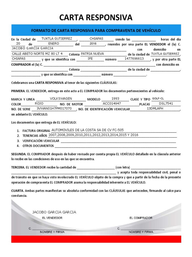 Formato Carta Responsiva
