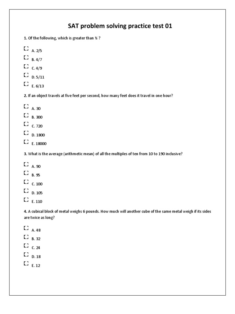 SAT Problem Solving | Area | Elementary Mathematics