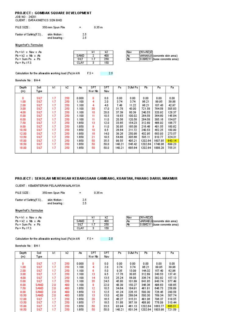 Pile Length Calculation BY WWW.CIVILAX.COM | Silt | Technology