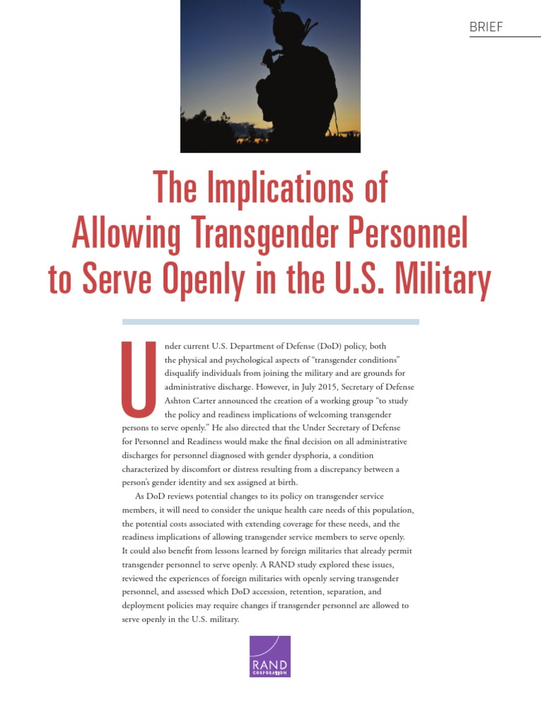 Rand Corporation Study On Transgender Military Service | PDF ...