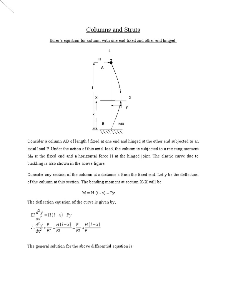 Columns and Struts | PDF | Buckling | Trigonometric Functions