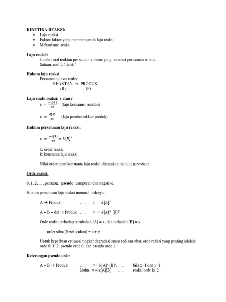 Kinetika Reaksi Kimia: Faktor-Faktor yang Mempengaruhi Laju Reaksi dan ...