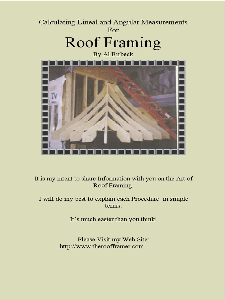 Roof Framing: Calculating Lineal and Angular Measurements For | PDF ...