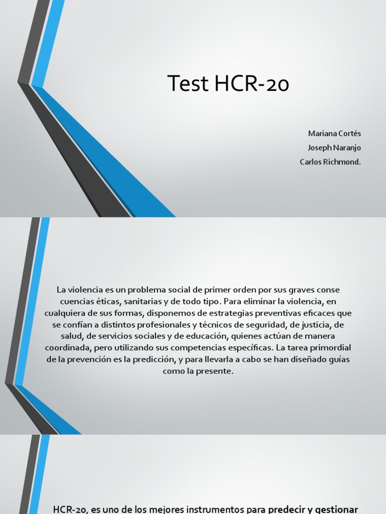 Test HCR-20 Expo | PDF | Memoria | Comportamiento