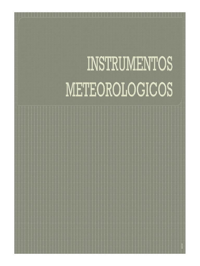 Instrumentos Meteorologicos PDF | PDF