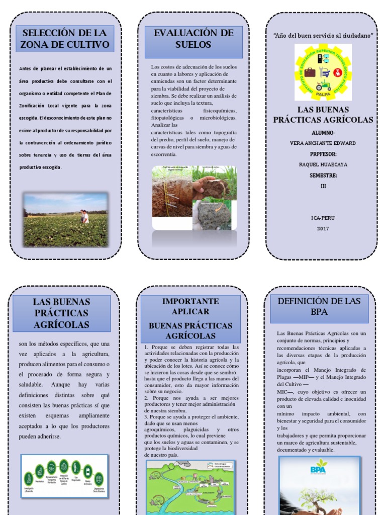 Triptico Buenas Practicas Agricola | Pesticida | Agricultura Triptico Buenas Practicas Agricola | Pesticida | Agricultura