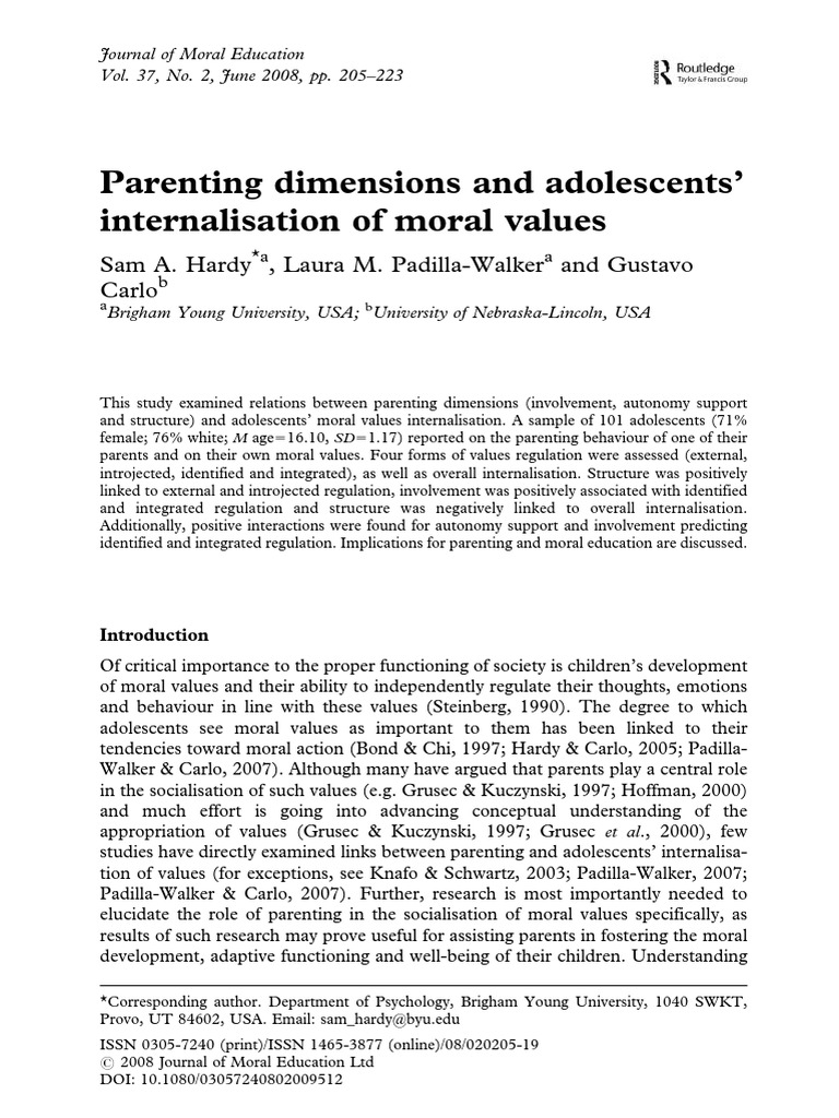 Parenting Dimensions | PDF | Parenting | Relationships