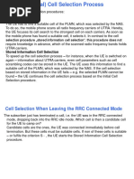 LTE Idle Mode - Cell Reselection: Measurements Condition: Specifies ...