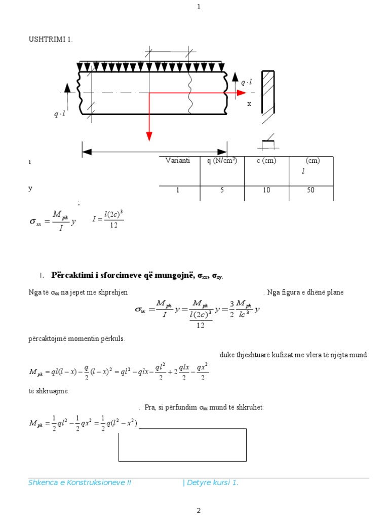 Detyra e Kursit. I. Shkenca e Konstruksioneve | PDF