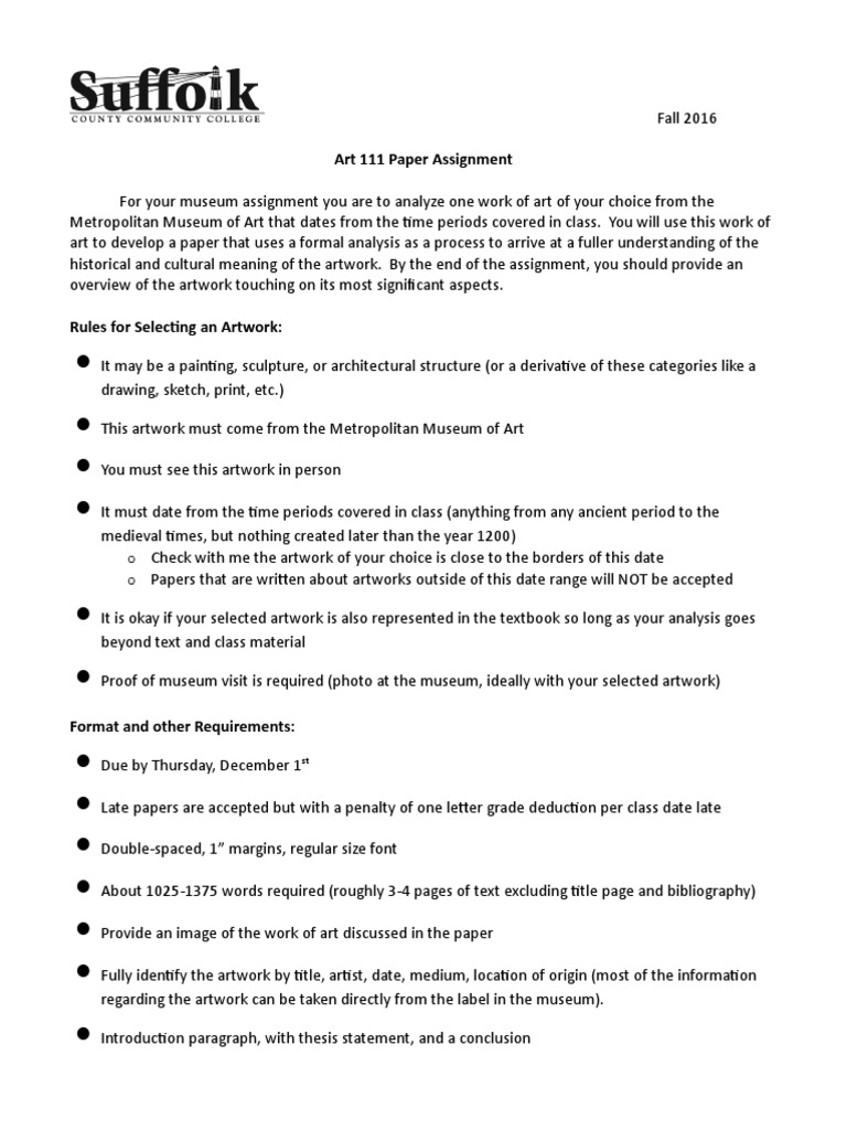 Art 111 Paper Assignment 1 Pdf Citation Narrative