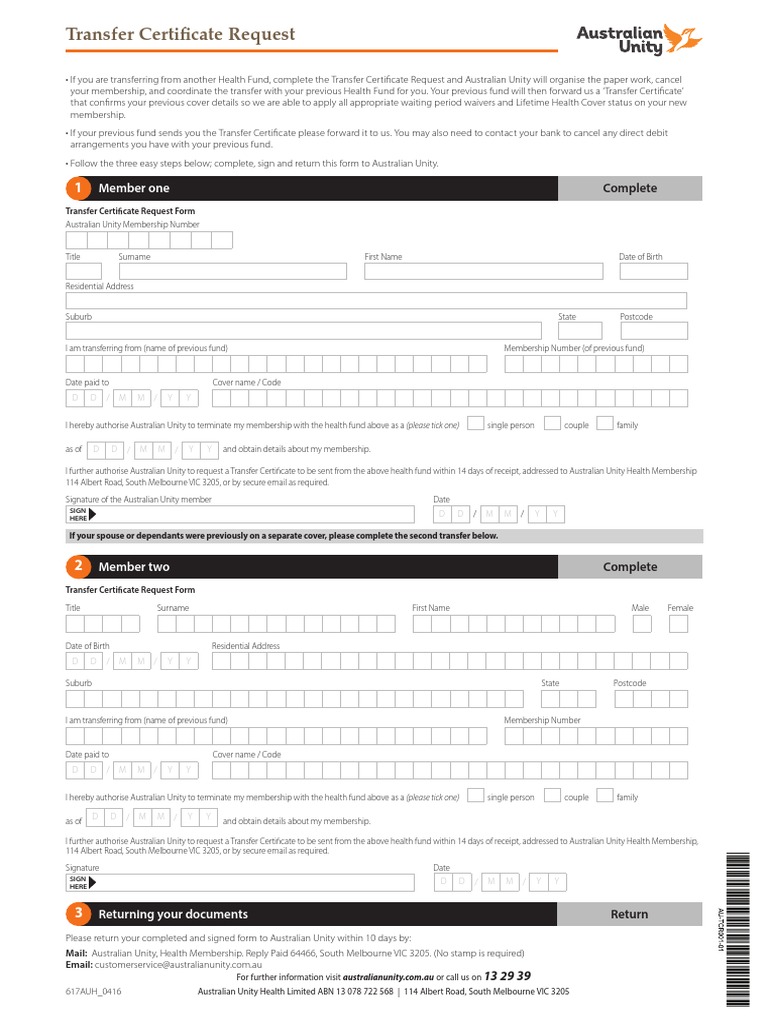 Transfer Certificate | PDF | Address (Geography) | Email