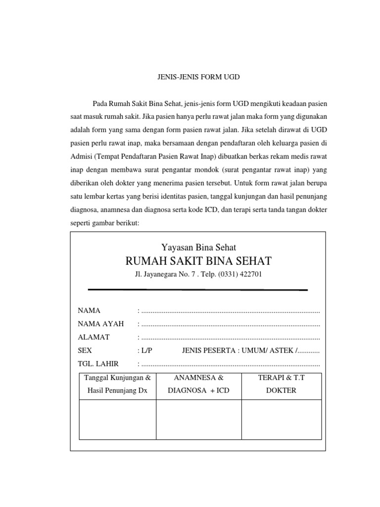 Jenis Form Ugd | PDF