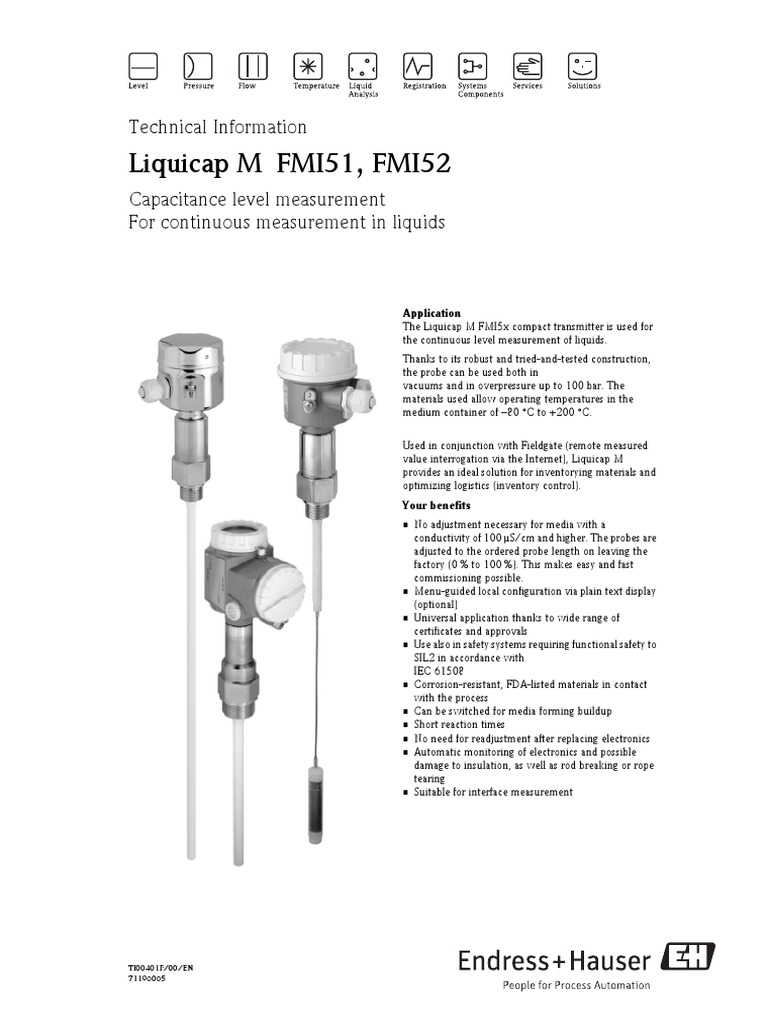 Liquicap M FMI51, FMI52: Technical Information | PDF | Capacitor ...