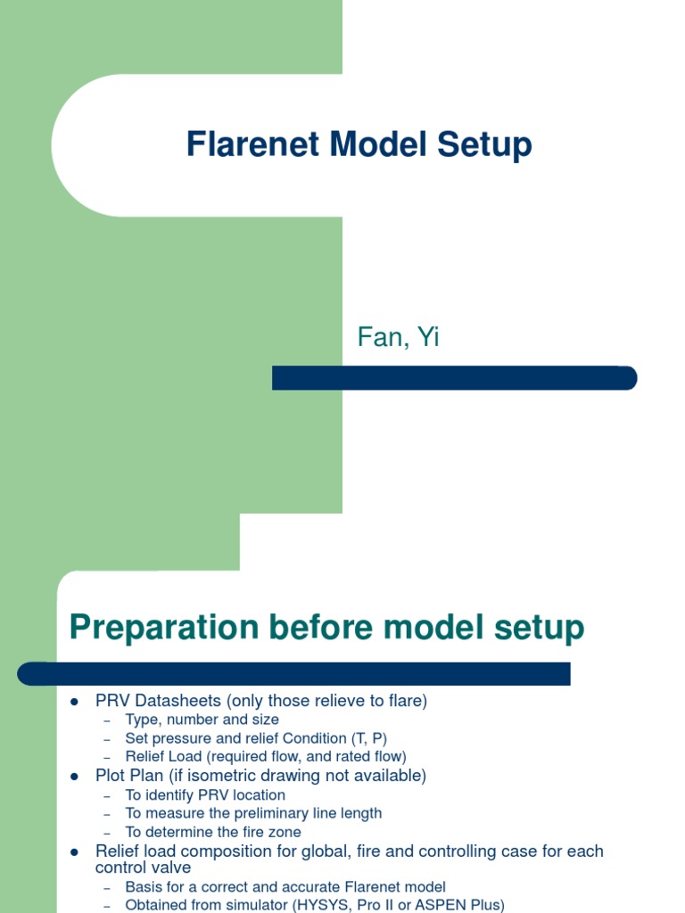 Flarenet Model Setup: Fan, Yi | PDF