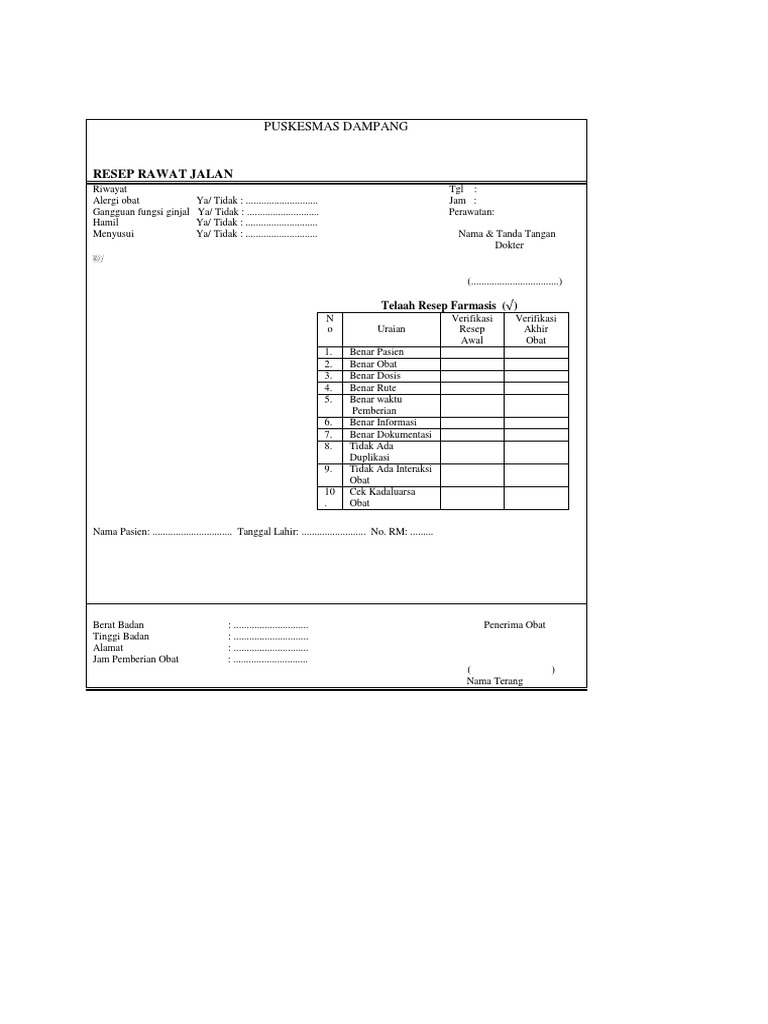 Blanko Resep | PDF