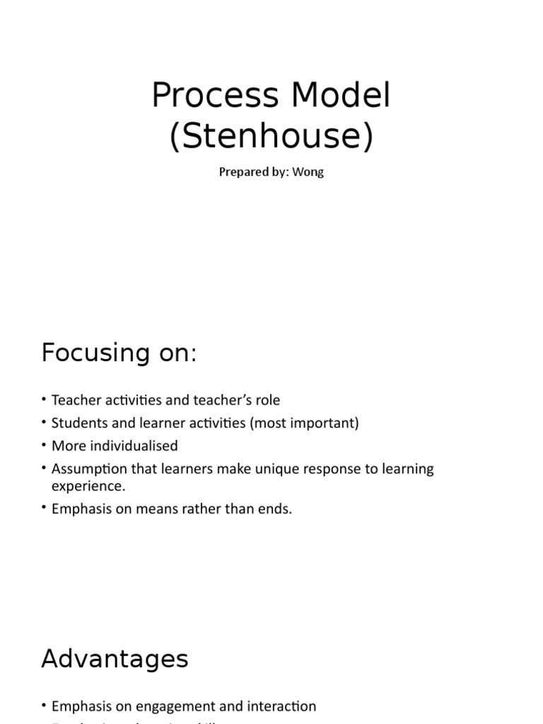 Process Model (Stenhouse) | PDF
