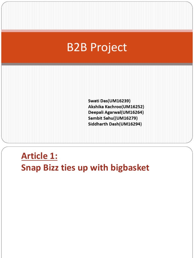 B2B Project | PDF