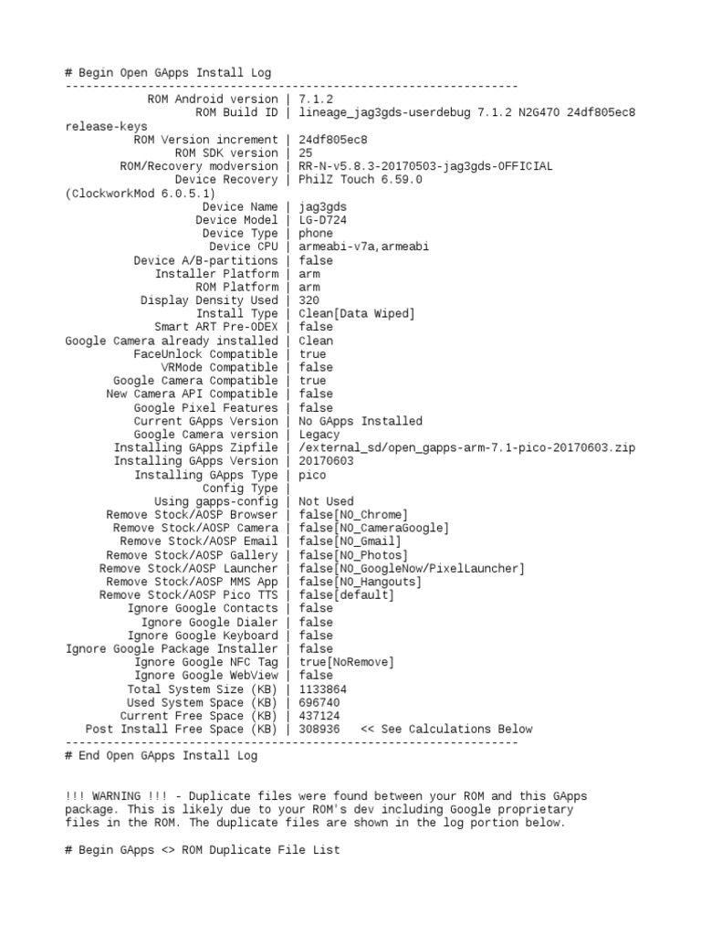 Open Gapps Log | PDF | Arm Architecture | Android (Operating System)