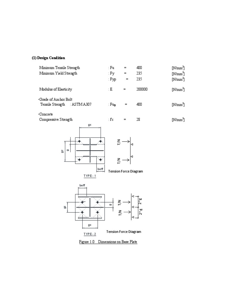 Base Plate Design AISC 360-10 | Strength Of Materials | Ultimate ...